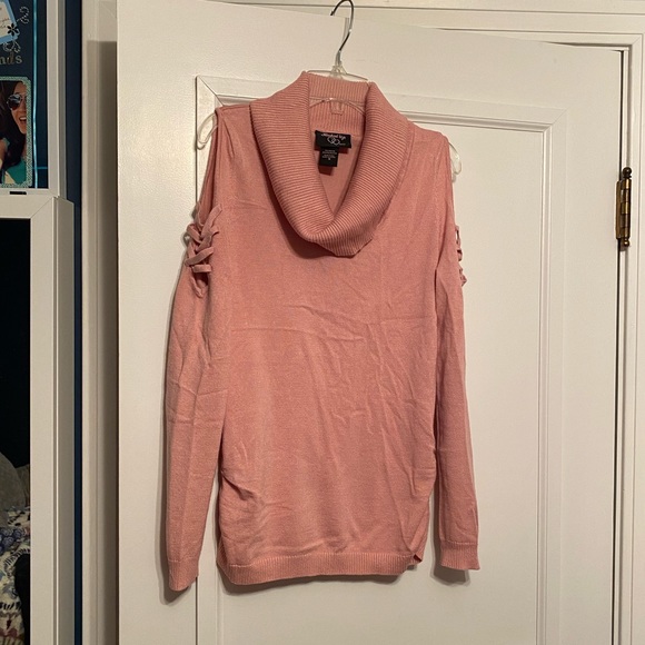 Hooked Up by IOT | Sweaters | Hooked Up By Iot Blush Pink Openshoulder ...
